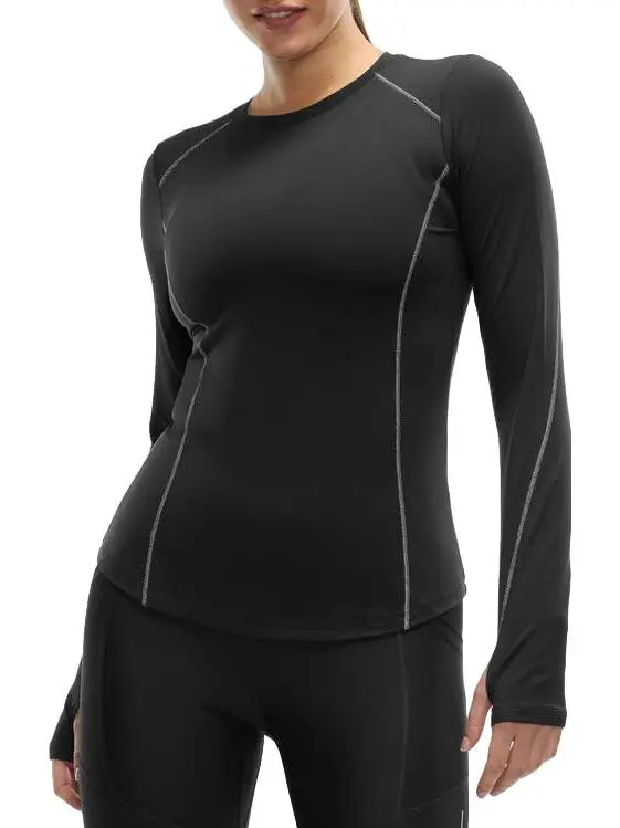 PELOTON Active Brushed Jersey Long Sleeve - Black