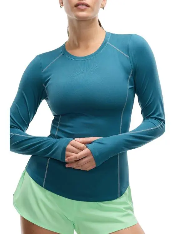 PELOTON Active Brushed Jersey Long Sleeve - Dark Teal