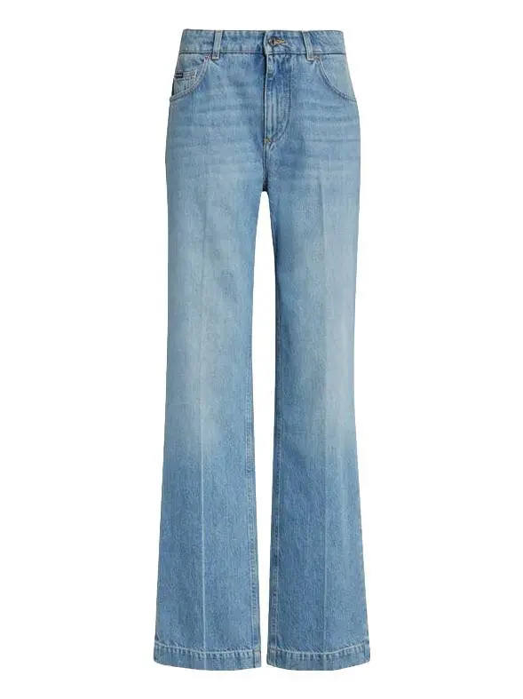 Dolce & Gabbana Loose Pressed Crease Straight Leg Jeans - Variante Abbinata