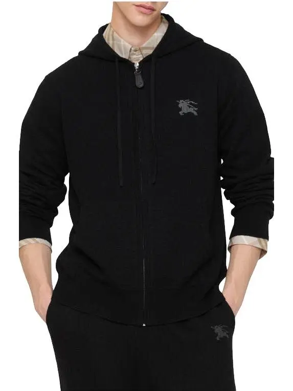 Burberry Wool Zip Hoodie - Black