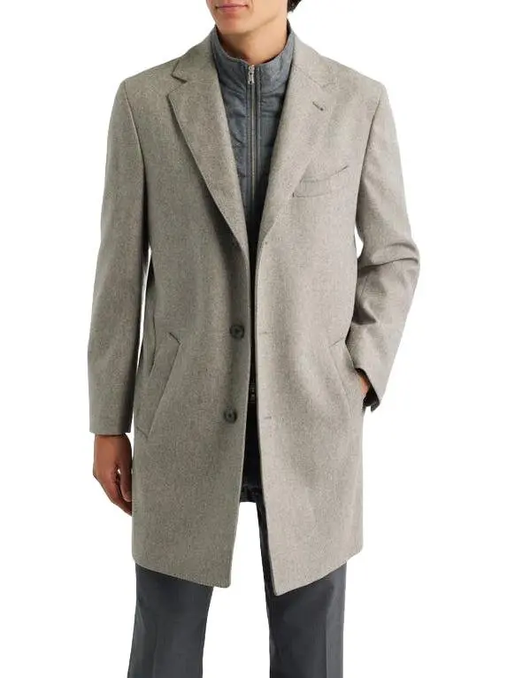 JACK VICTOR Delroy Wool Overcoat - Oatmeal