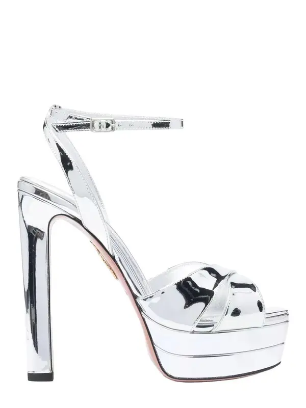 AQUAZZURA Divine Plateau 130mm Platform Sandals - Silver