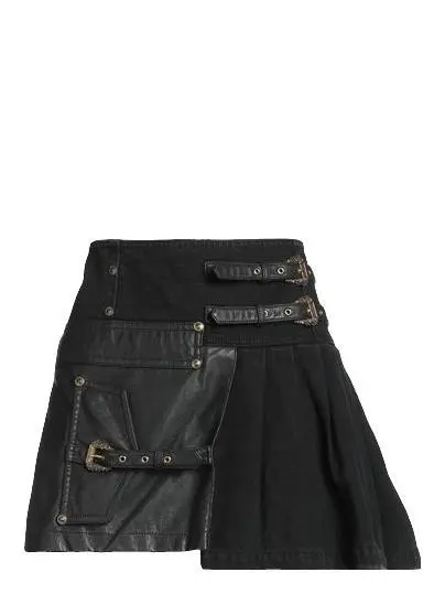 Versace Pleated Denim Skirt - Black