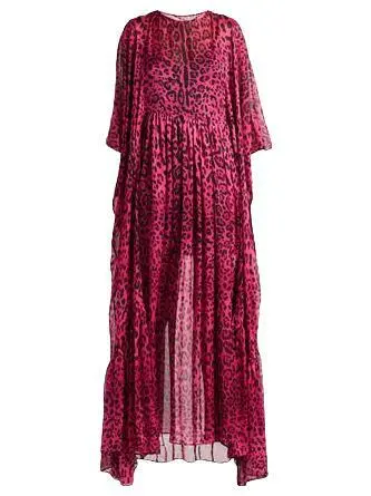 Dolce & Gabbana Silk Leopard Print Maxi Dress - Pink