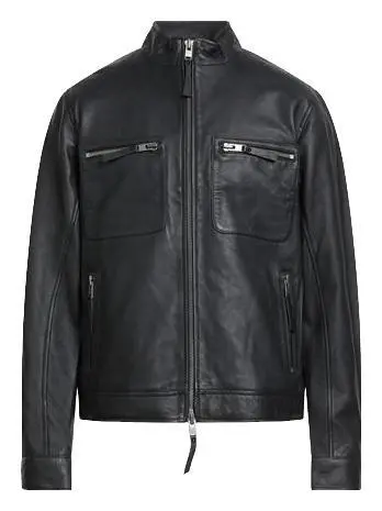 Bolongaro Trevor Sheepskin Biker Jacket - Black
