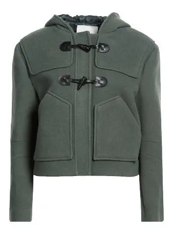 Ba&sh Felted Duffle Coat - Green