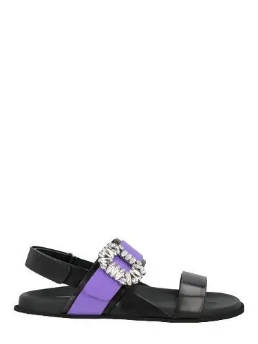 ROGER VIVIER Leather Sandals - Black