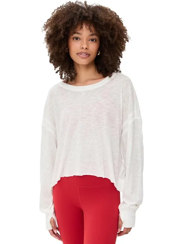 Free People Layer Tee With Cutout Detail - White