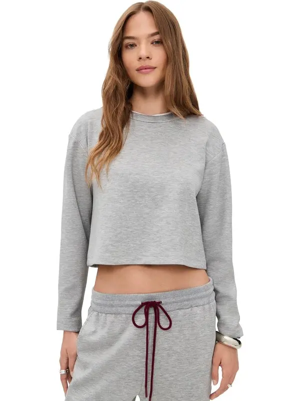 LE BOP Danica Cropped Top - Heather Grey