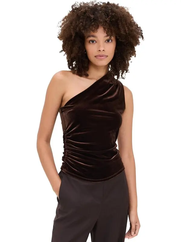 LE BOP Carrie Velvet Top - Brown