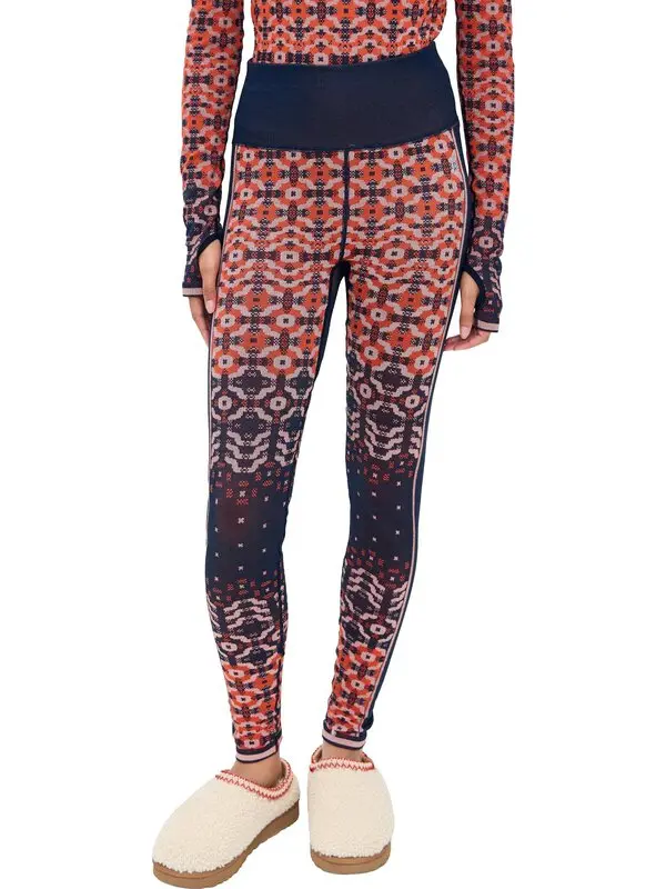 Free People Myoko Jacquard Leggings - Apres Navy Combo