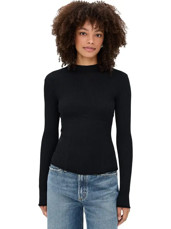 LE BOP Adele Knit Top - Black