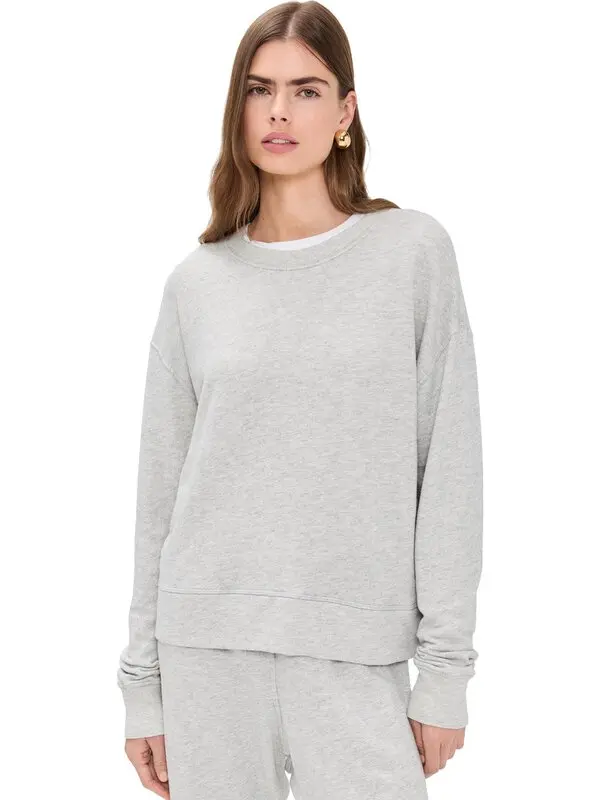 PERFECTWHITETEE Tyler French Terry Pullover Sweatshirt - Heather Grey