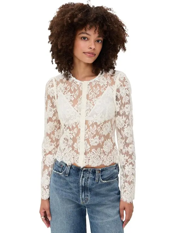Astr The Label Antoinette Lace Top - White