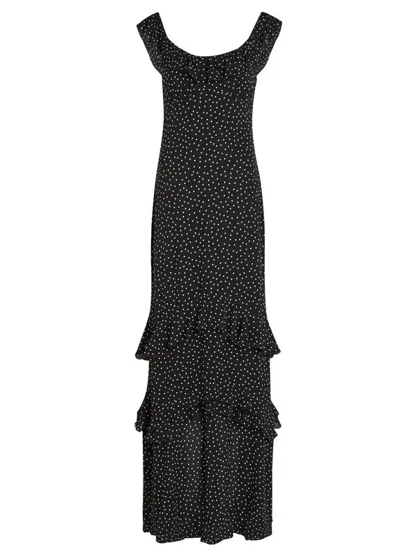 REFORMATION Tripoli Polka Dot Chiffon Maxi Dress - Multicoloured