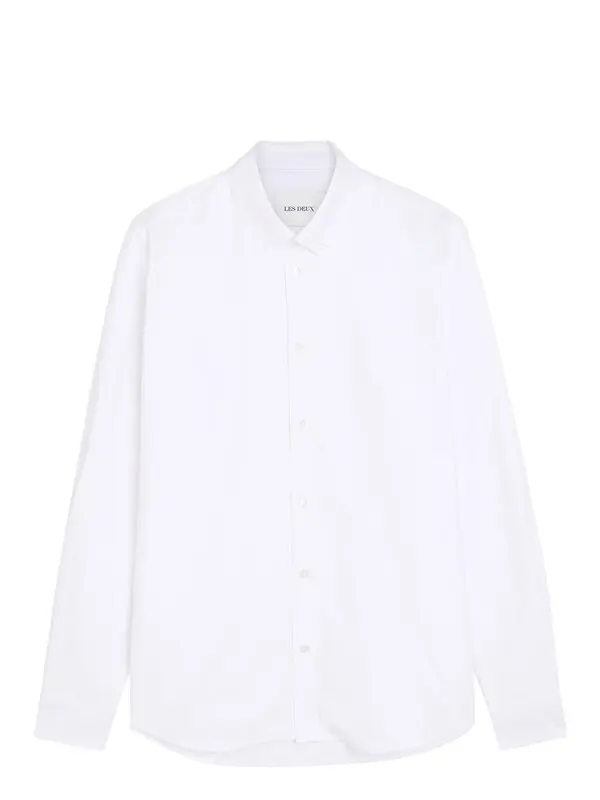 LES DEUX Konrad Oxford Stretch-cotton Shirt - White