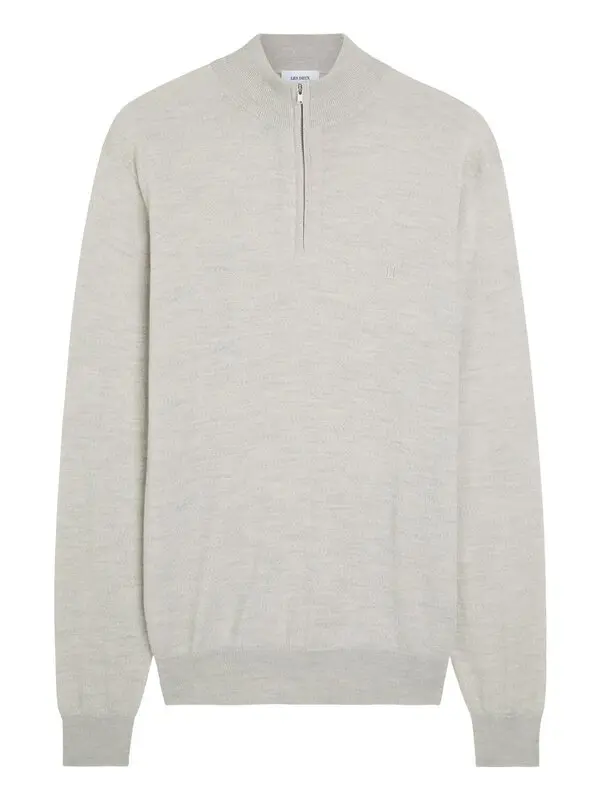 LES DEUX Son Half-zip Merino Wool Jumper - Grey