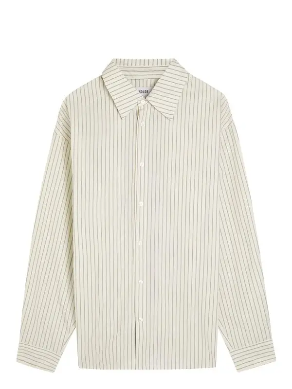 AGOLDE Aurel Striped Cotton-poplin Shirt - White