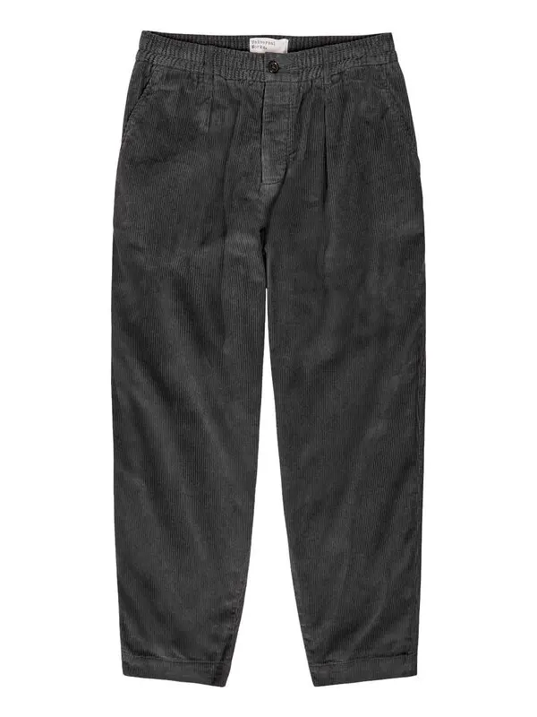 Universal Works Relaxed Tapered-leg Corduroy Trousers - Charcoal