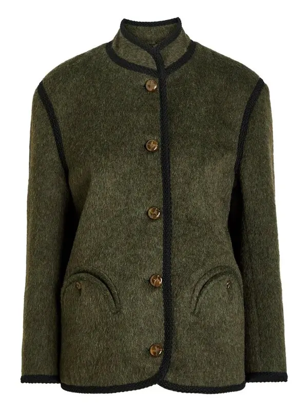 BLAZÉ MILANO Curly Mohair-blend Jacket - Dark Green