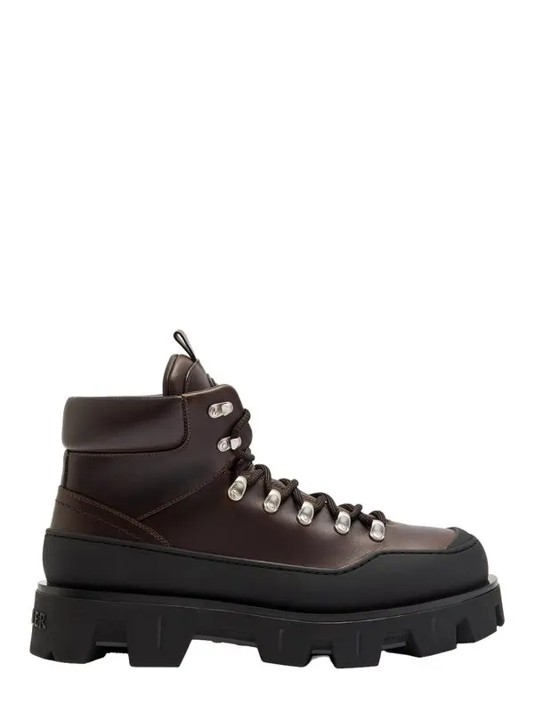 Moncler Peak Trek Leather Hiking Boots - Brown