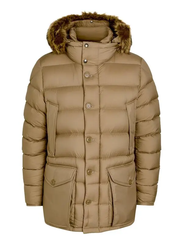 Moncler Clunye Faux Fur-trimmed Nylon Jacket - Beige