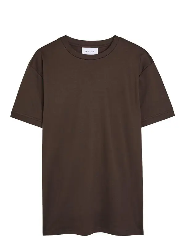 RAITH Luxe Mercerised Cotton T-shirt - Dark Brown