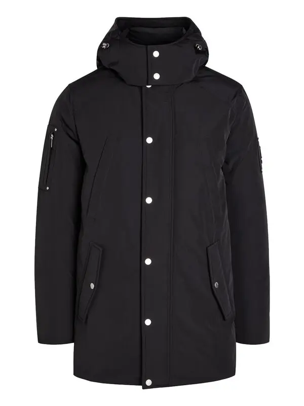 Moose Knuckles Granite Peak Hooded Shell Parka Coat - Black