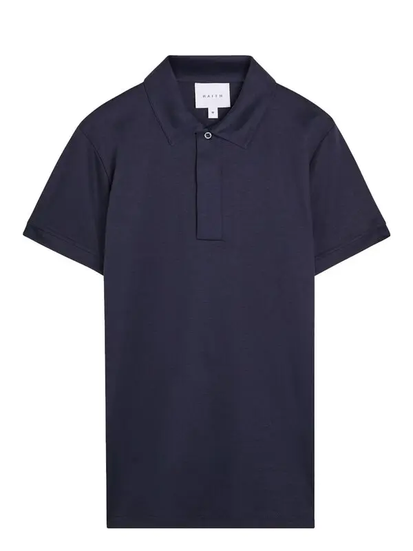 RAITH Santi Mercerized Cotton Polo Shirt - Navy