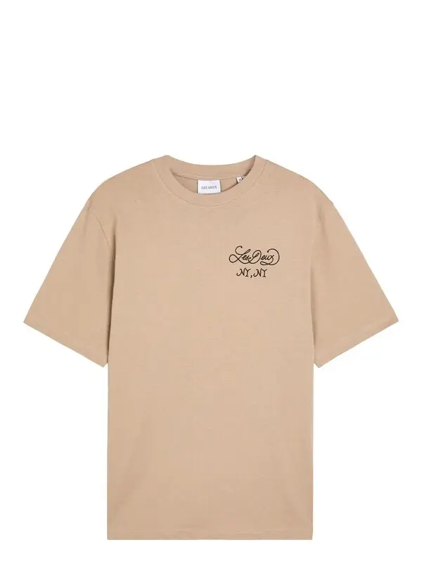 LES DEUX Orchard Printed Cotton T-shirt - Beige