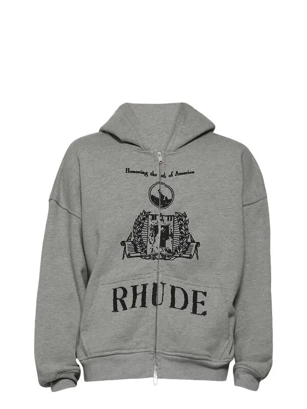 Rhude Youth Of America Zip-up Hoodie - Grey