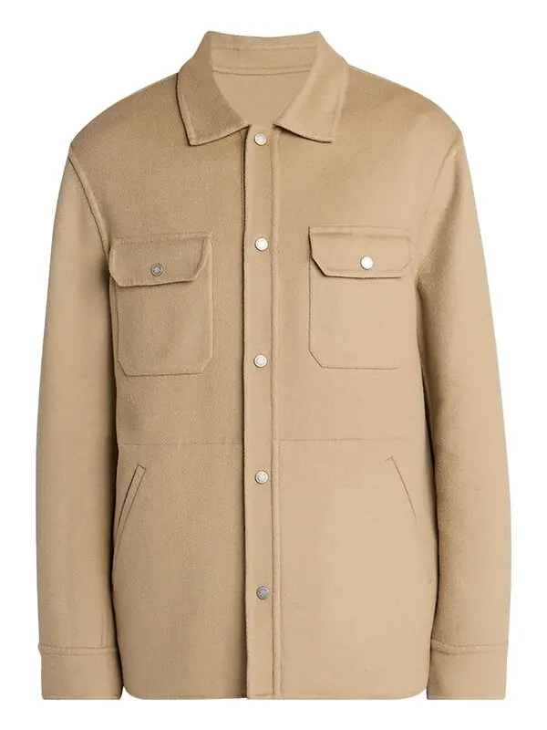 Moncler Reversible Wool-blend Shirt Jacket - Brown