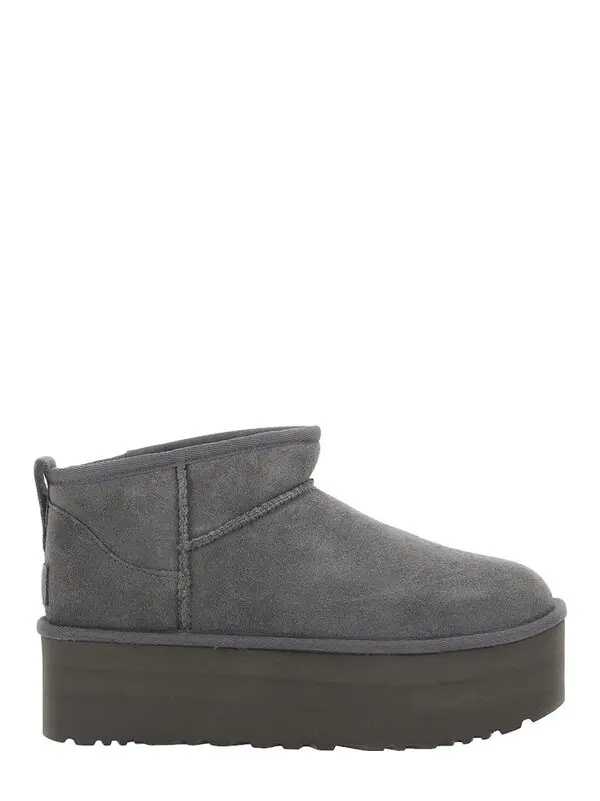 UGG Ultra Mini Classic Pull-on Suede Boots - Grey