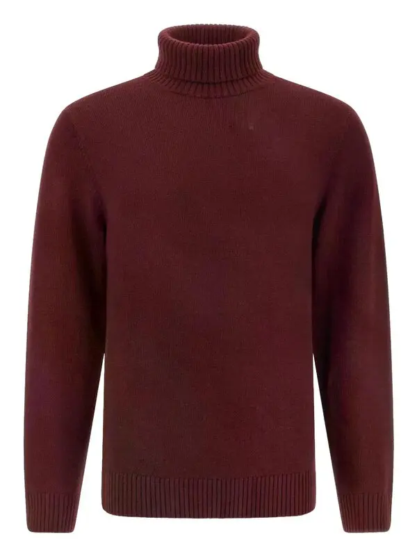 Boggi Milano Ribbed Knit Roll-neck Sweater - Red