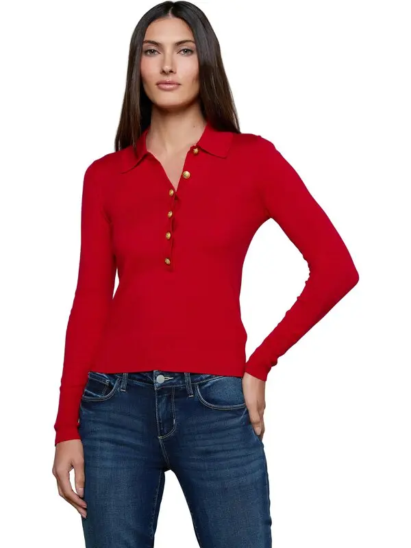 L'Agence Sterling Sweater - Engine Red/gold