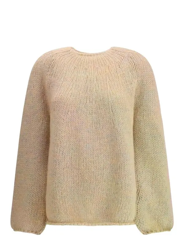 FORTE_FORTE Perforated Rib-knit Pattern Sweater - Neutrals