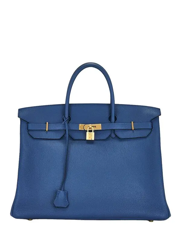 Hermès Togo Birkin 40 Retourne Handbag - Bleu Agate