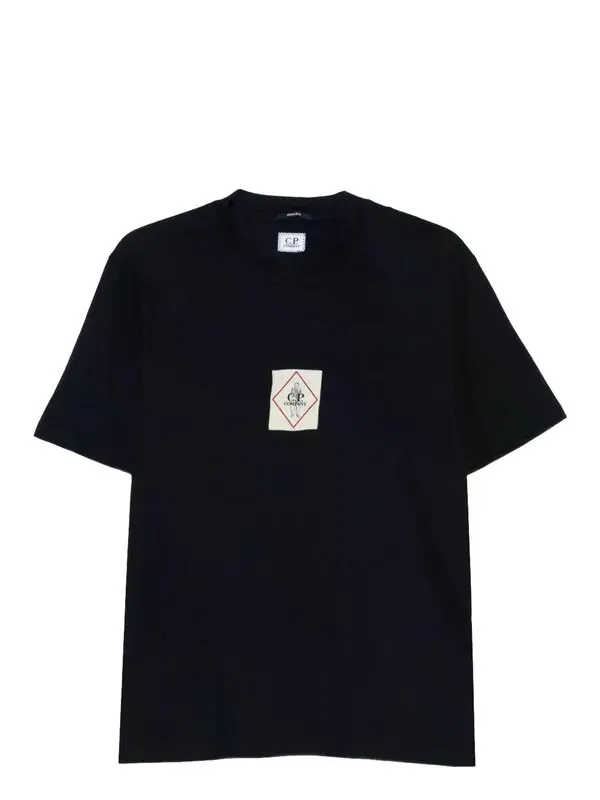 C.P. COMPANY Logo-patch Cotton T-shirt - Blue