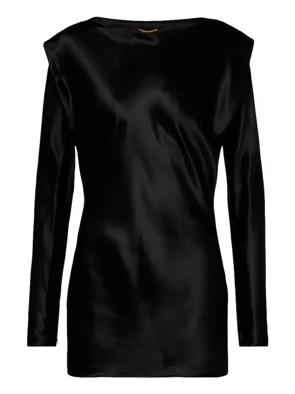 Saint Laurent Silk Satin Top - Black