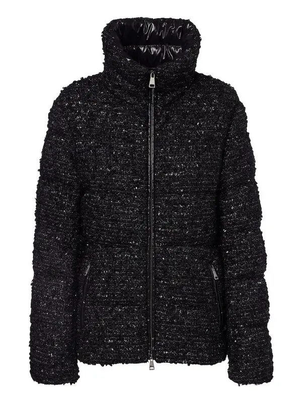 Moncler Urbel Tweed Down Jacket - Black