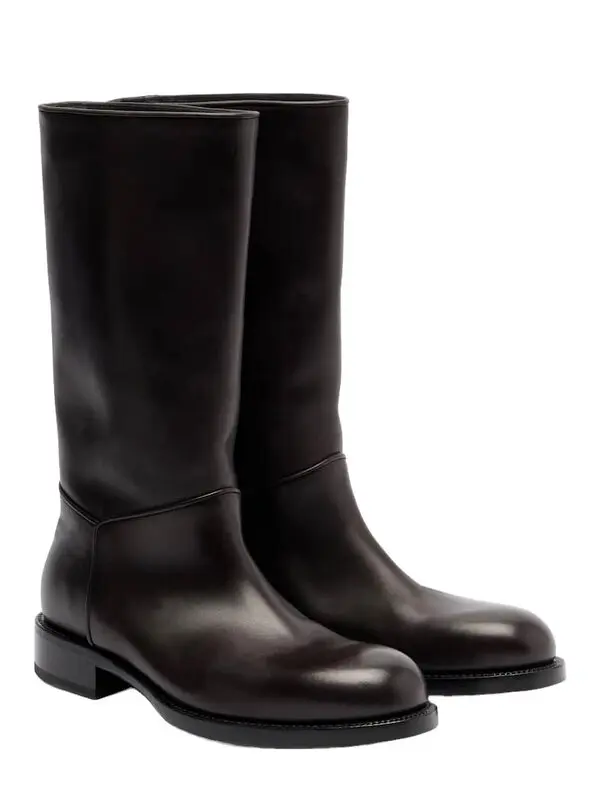 THE ROW Nobilis Riding Leather Knee-high Boots - Brown