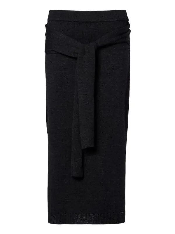 LEMAIRE Wool-blend Midi Skirt - Grey