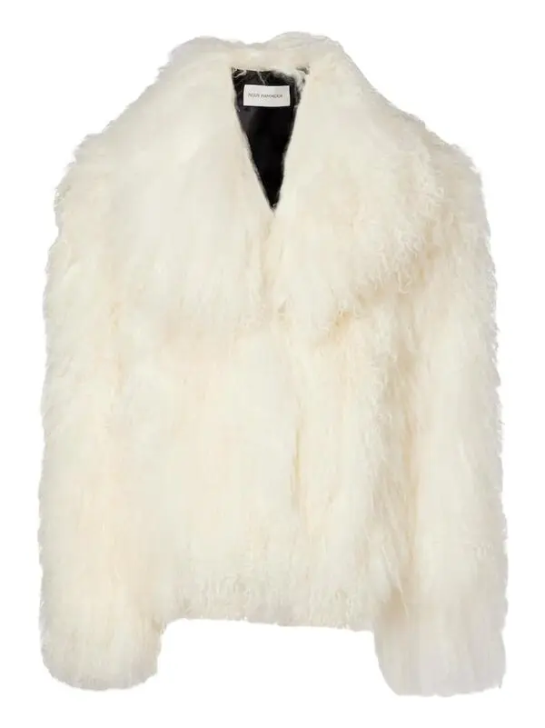 Nour Hammour Mirja Shearling Jacket - White