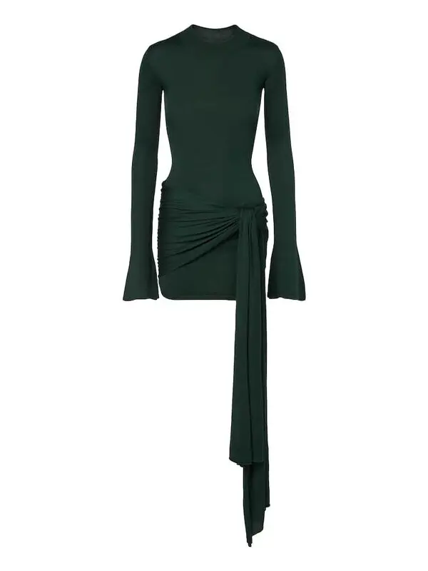 AYA MUSE Silk-blend Minidress - Green