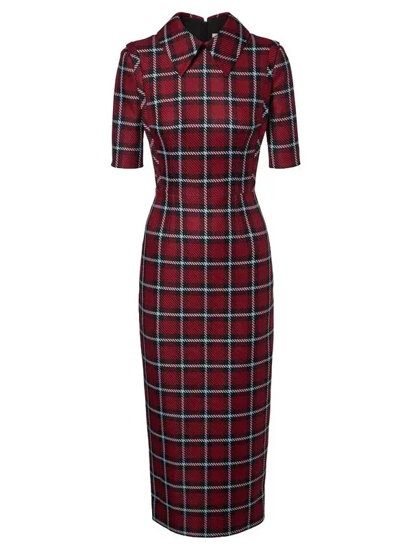 EMILIA WICKSTEAD Valletta Wool-blend Midi Dress - Red