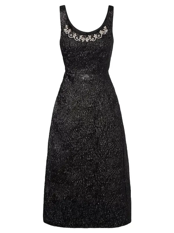 Simone Rocha Embellished Lamé Cocktail Dress - Black