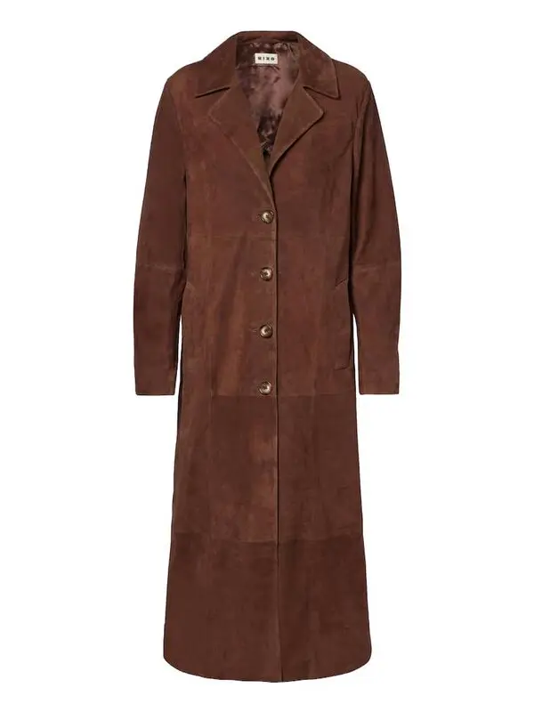 Rixo Astraea Suede Coat - Brown