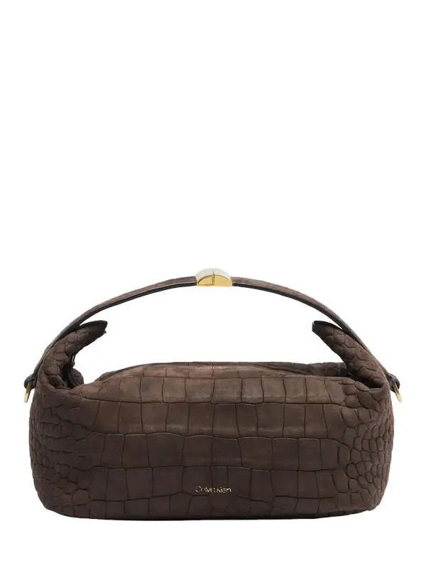 Calvin Klein Andy Small Leather Shoulder Bag - Brown