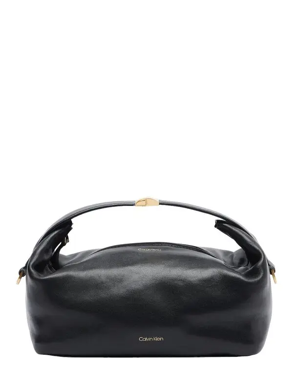 Calvin Klein Andy Small Leather Shoulder Bag - Black