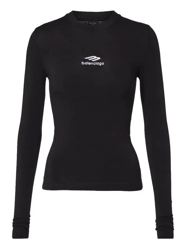 Balenciaga 3b Sports Icon Jersey Top - Black